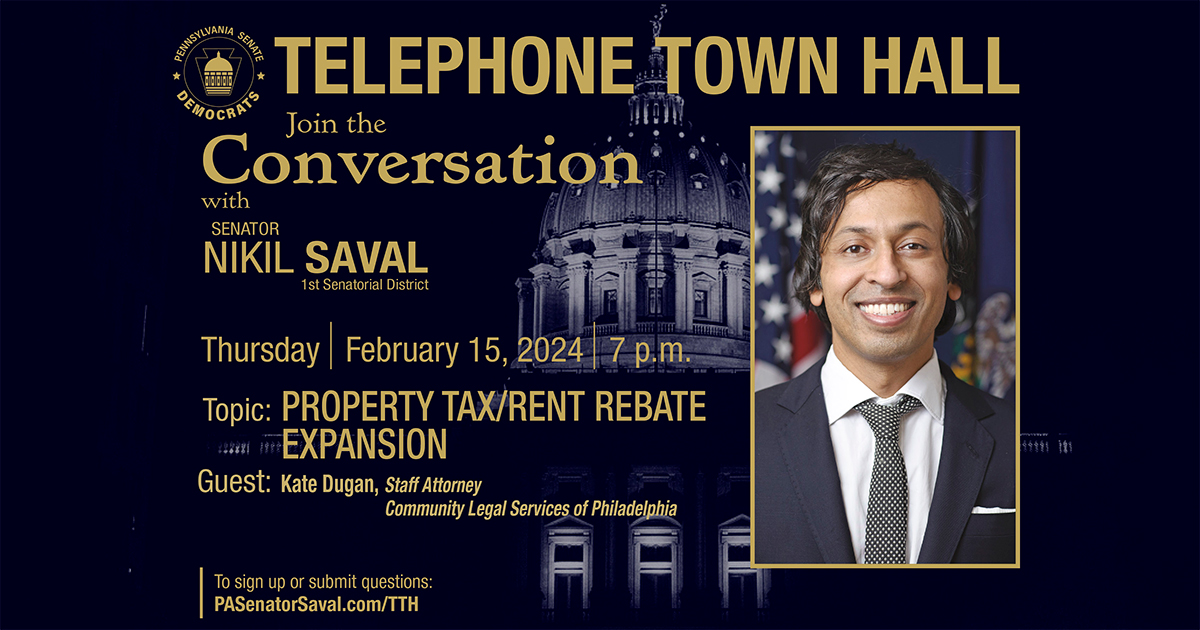 Telephone Town Hall - Senator Nikil Saval